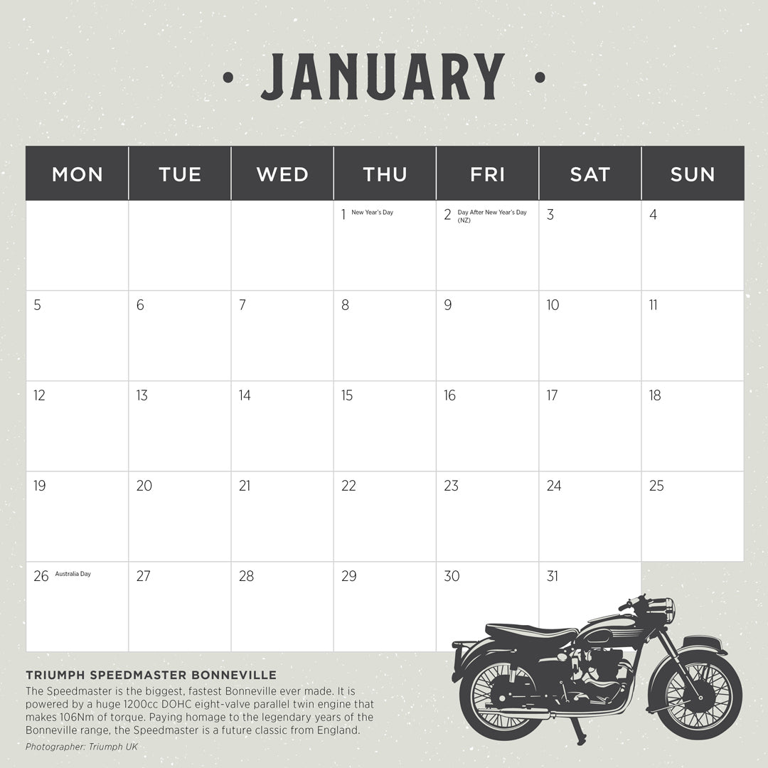 Best of British Motorcycles 2026 Calendar - Paper Pocket Calendars ...