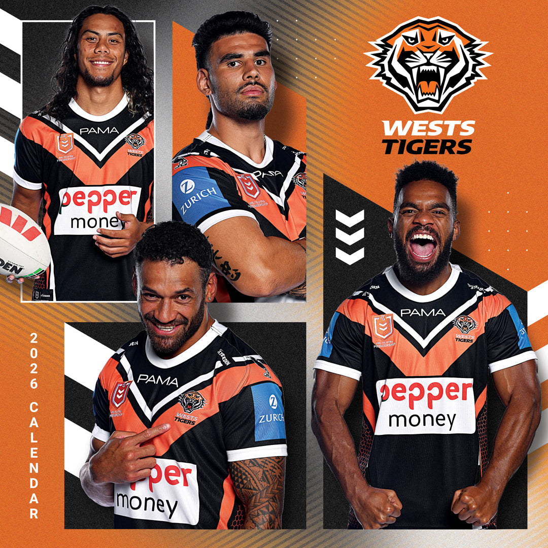 NRL Wests Tigers 2026 Calendar - Paper Pocket Calendars, Diaries and Gifts